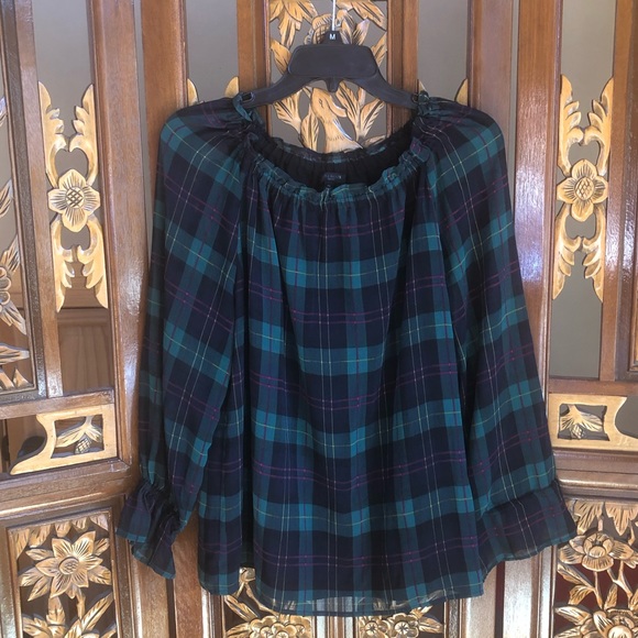 Talbots | Tops | Talbots Long Sleeve Plaid Blouse | Poshmark